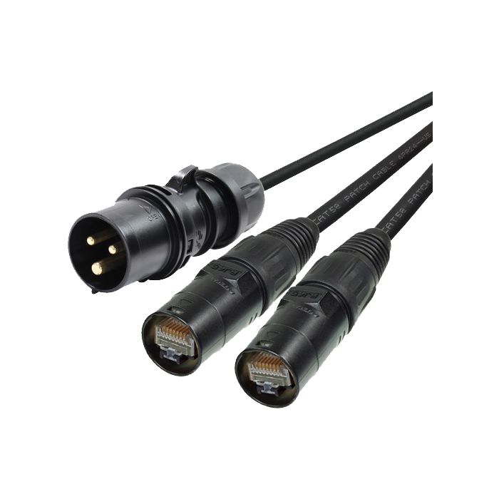 100m 2x EtherCON 1x Mains FoH Control Snake | Storm